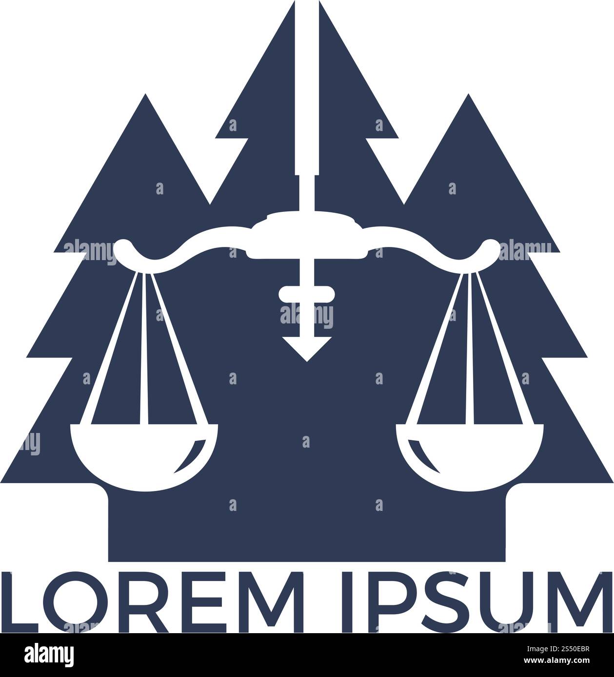 Tree law logo design. Law scale and pine trees vector logo concept ...