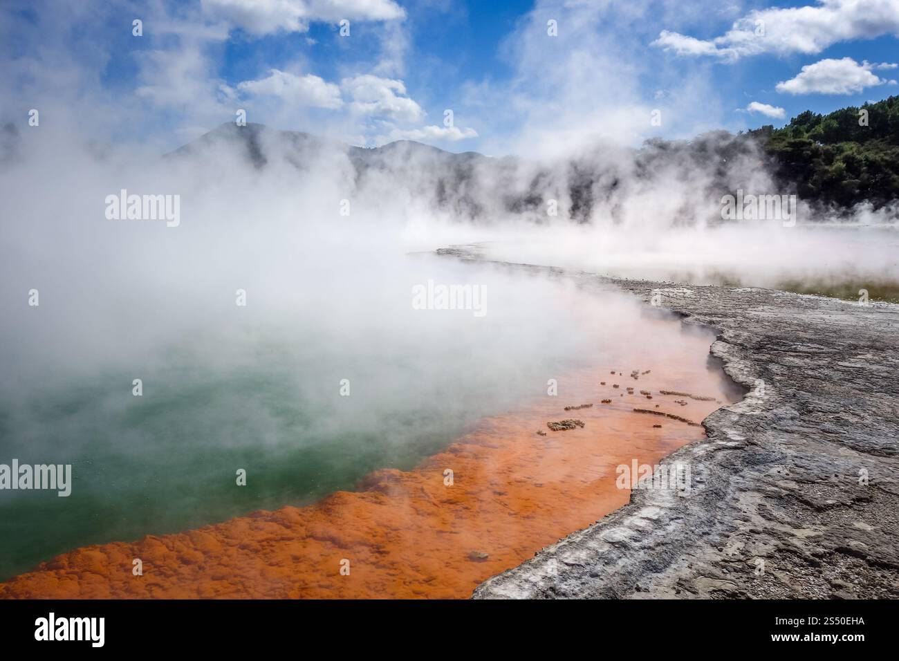 Champagne Pool hot lake in Waiotapu geothermal area, Rotorua, New ...