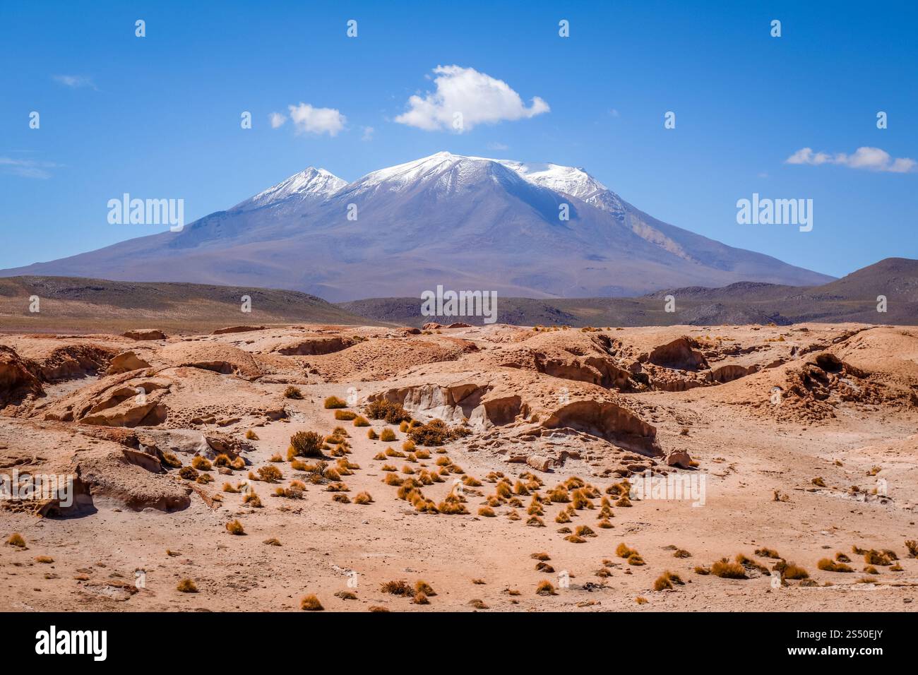 Mountains and desert landscape in sud lipez altiplano hi-res stock ...