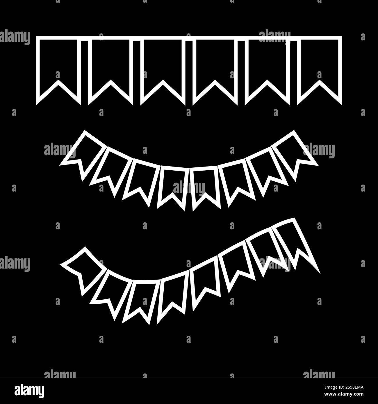 Flag ribbons white icon Stock Photo - Alamy