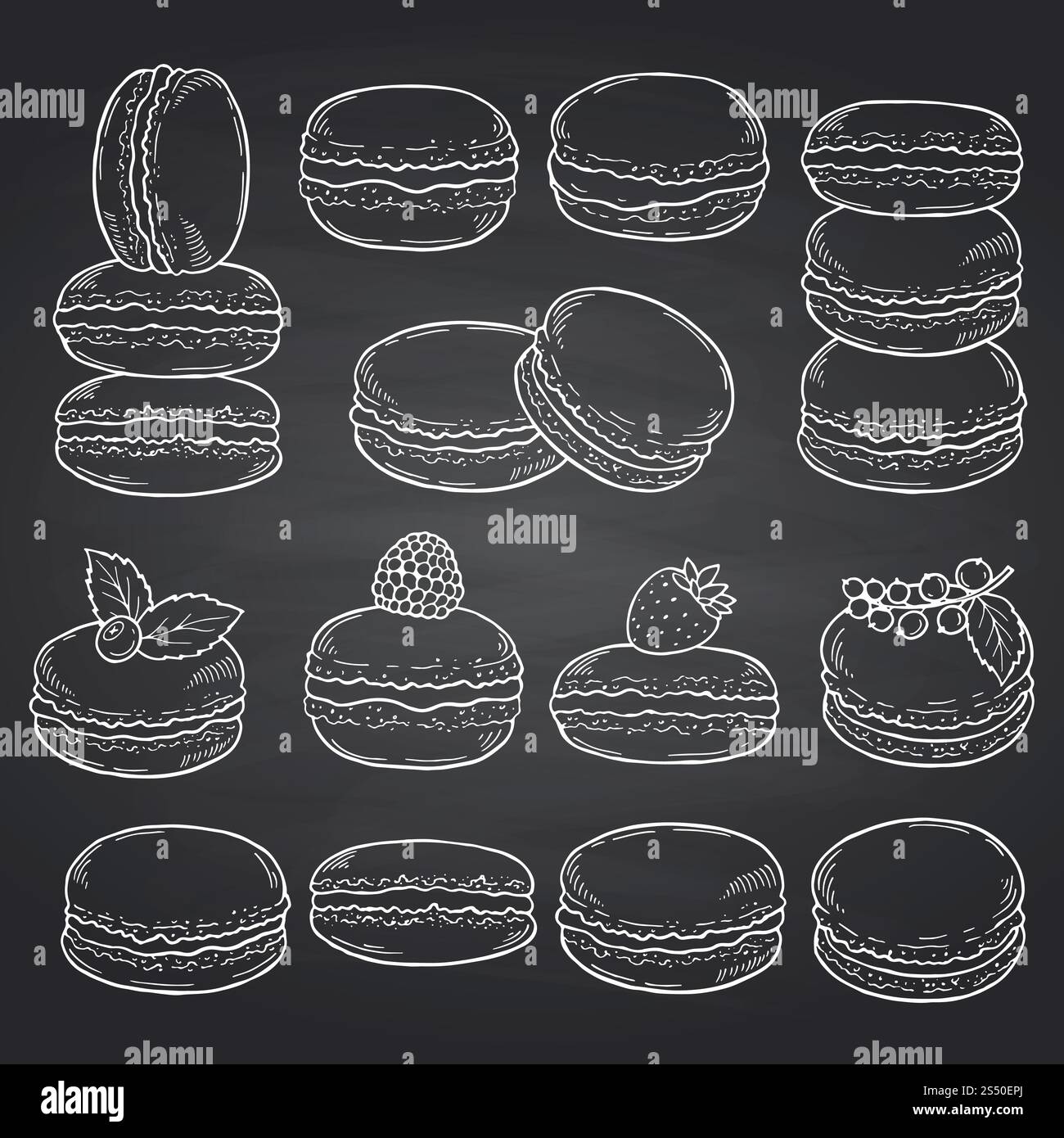Macaroons biscuits on white Stock Vector Images - Alamy