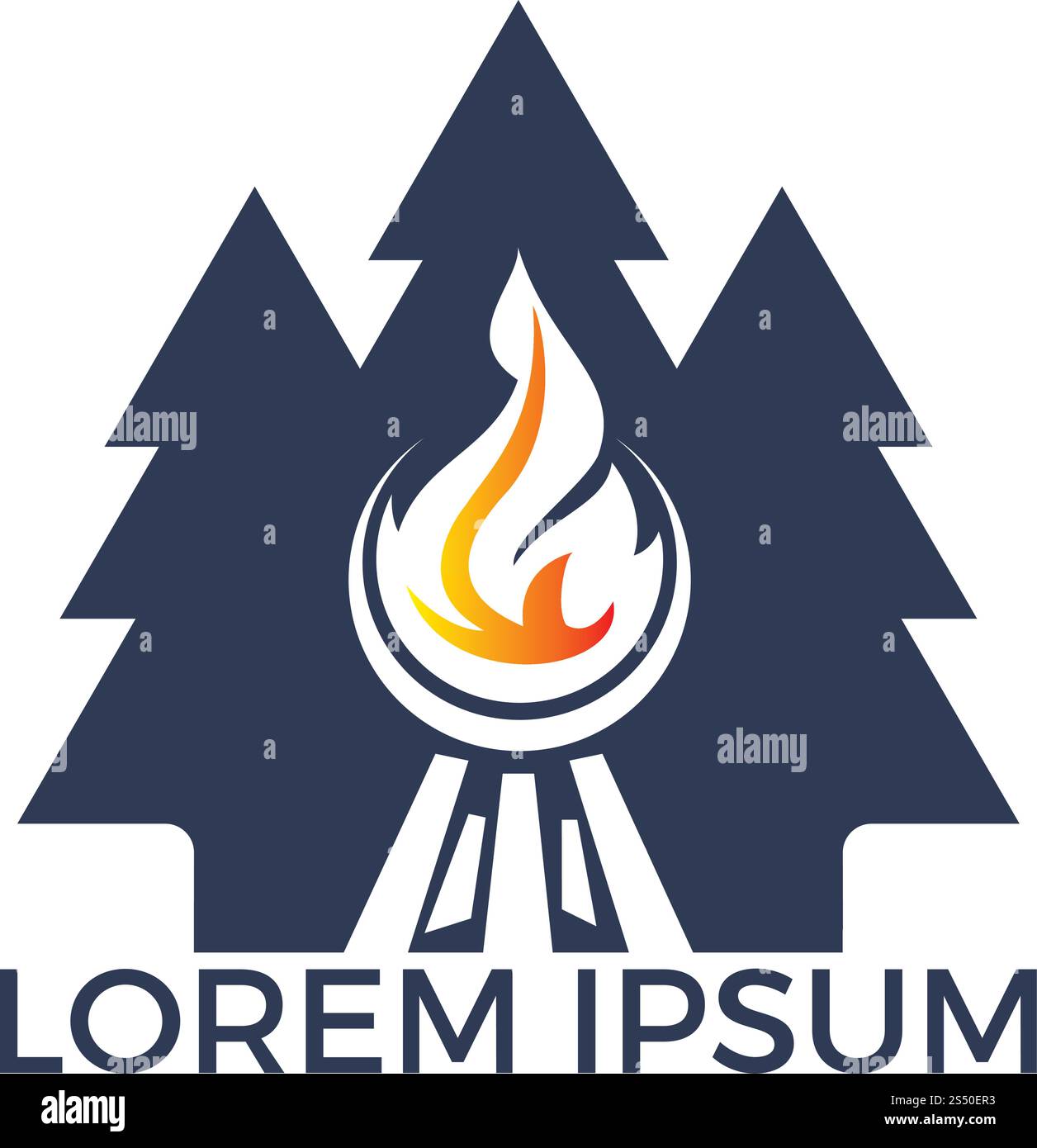 Pine tree grill vector logo design. Grill and eco symbol or icon ...