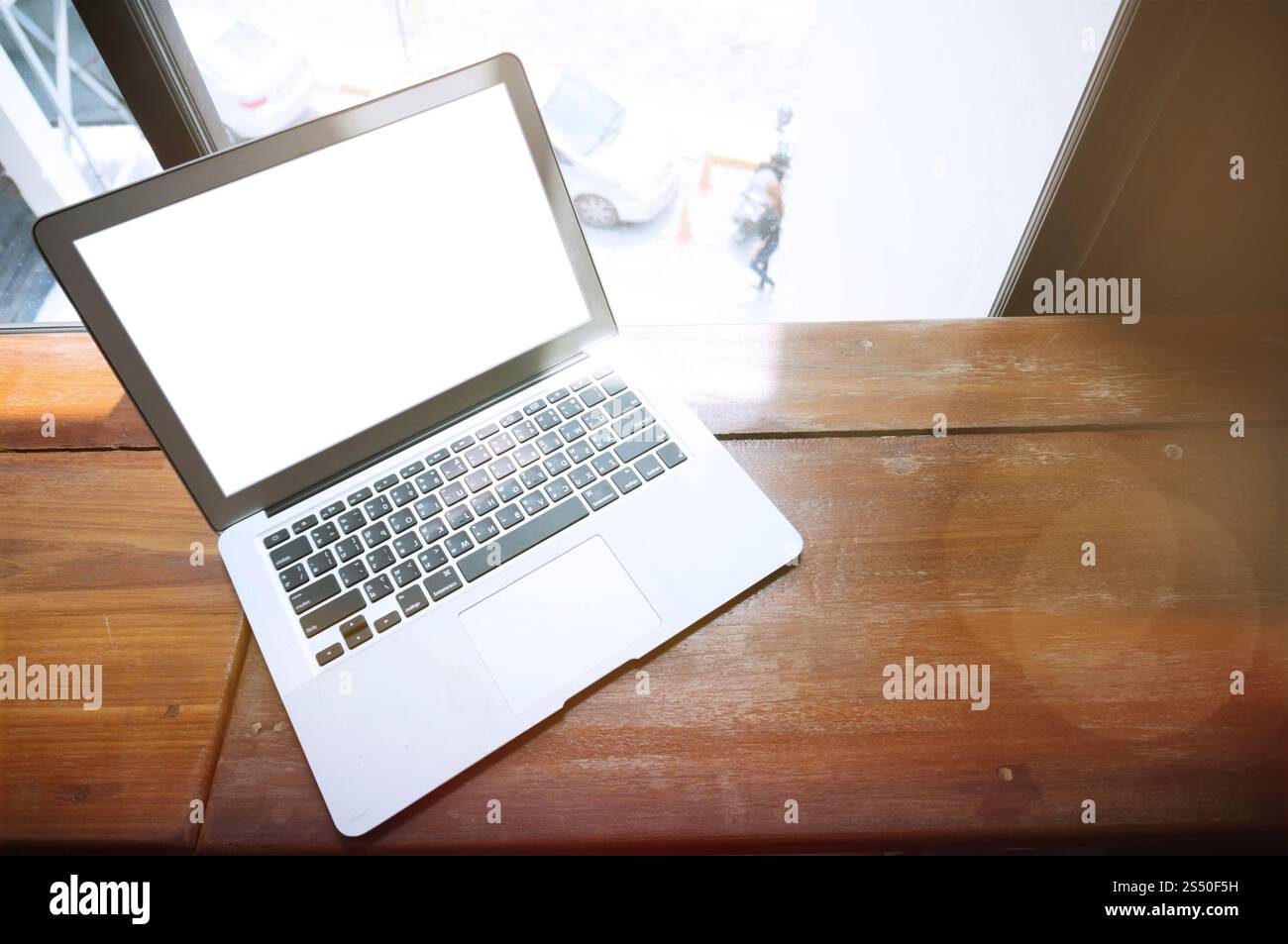 White screen laptop coffee hi-res stock photography and images - Alamy