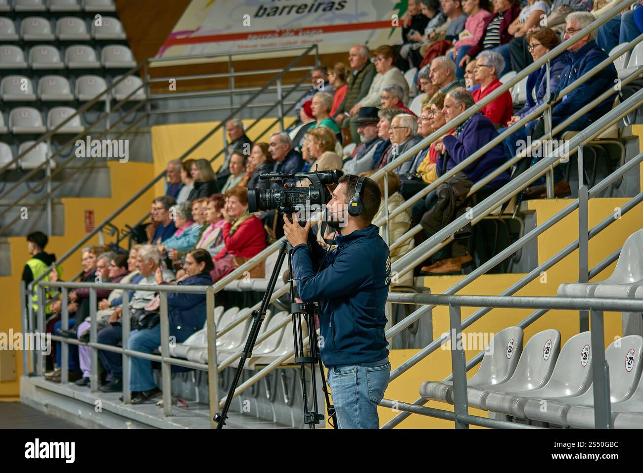Vigo,Spain January,11,2025:This image features a television cameraman ...