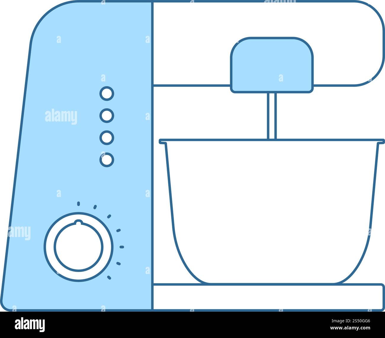 Kitchen Food Processor Icon. Thin Line With Blue Fill Design. Vector ...