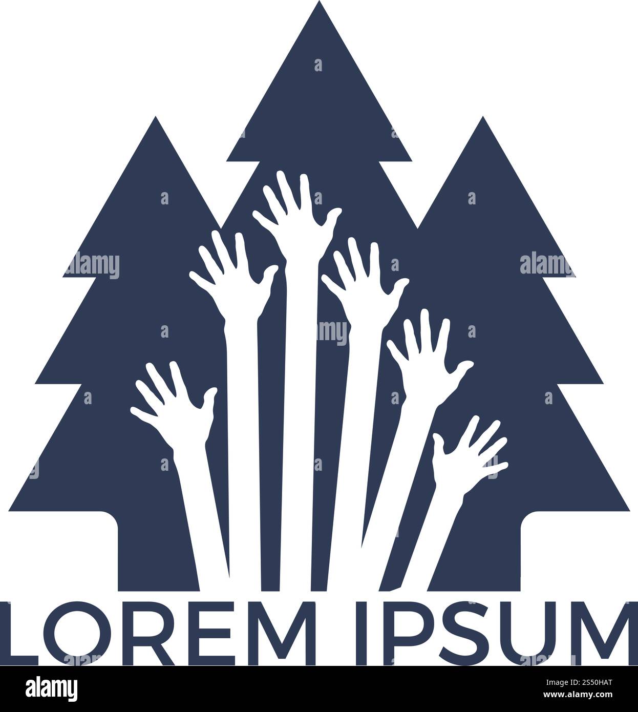 Protection tree logo design. Charity trees protection social event ...