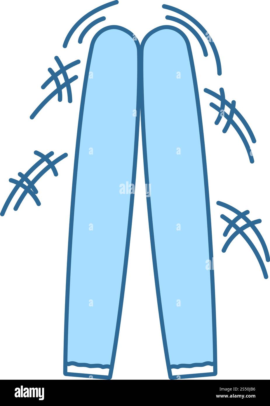 Football Fans Clapping Sticks Icon. Thin Line With Blue Fill Design ...