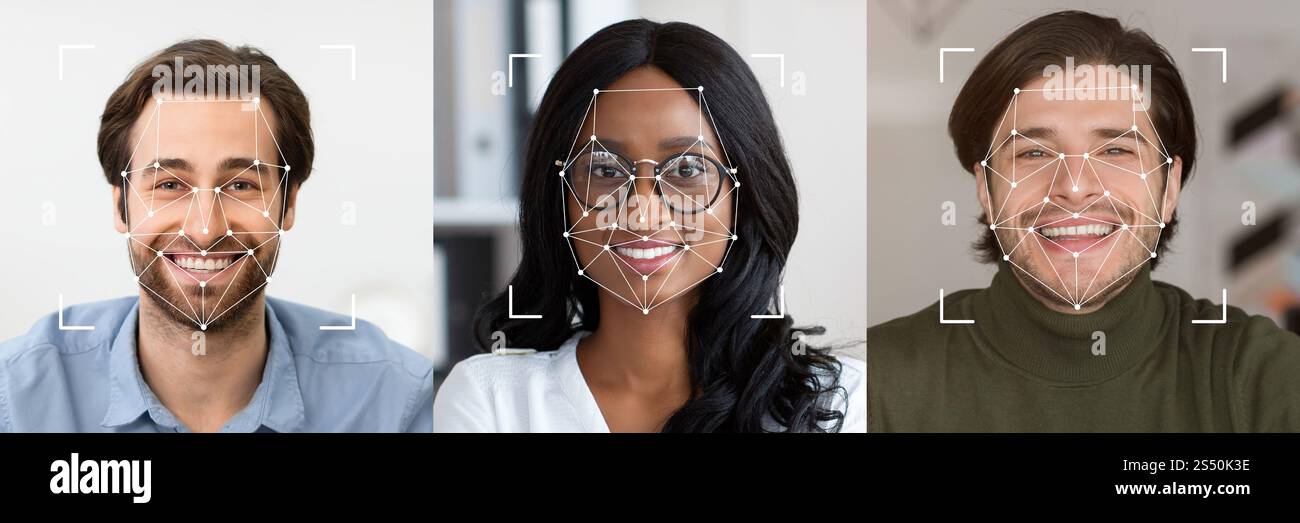 Facial recognition technology showcases diverse individuals and their ...