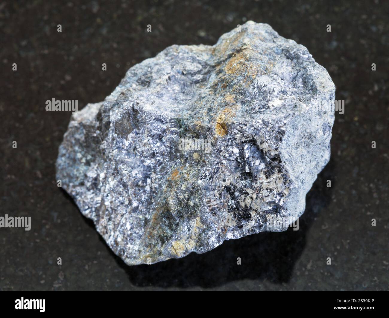 macro shooting of natural mineral rock specimen - raw galena stone with ...