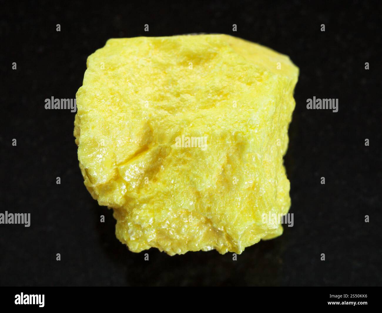 macro shooting of natural mineral rock specimen - raw native Sulphur ...