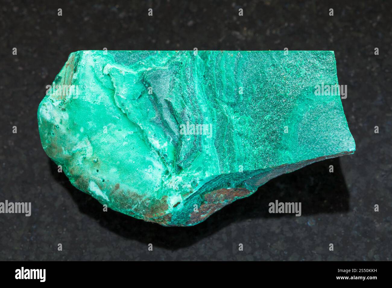 macro shooting of natural mineral rock specimen - raw green malachite ...