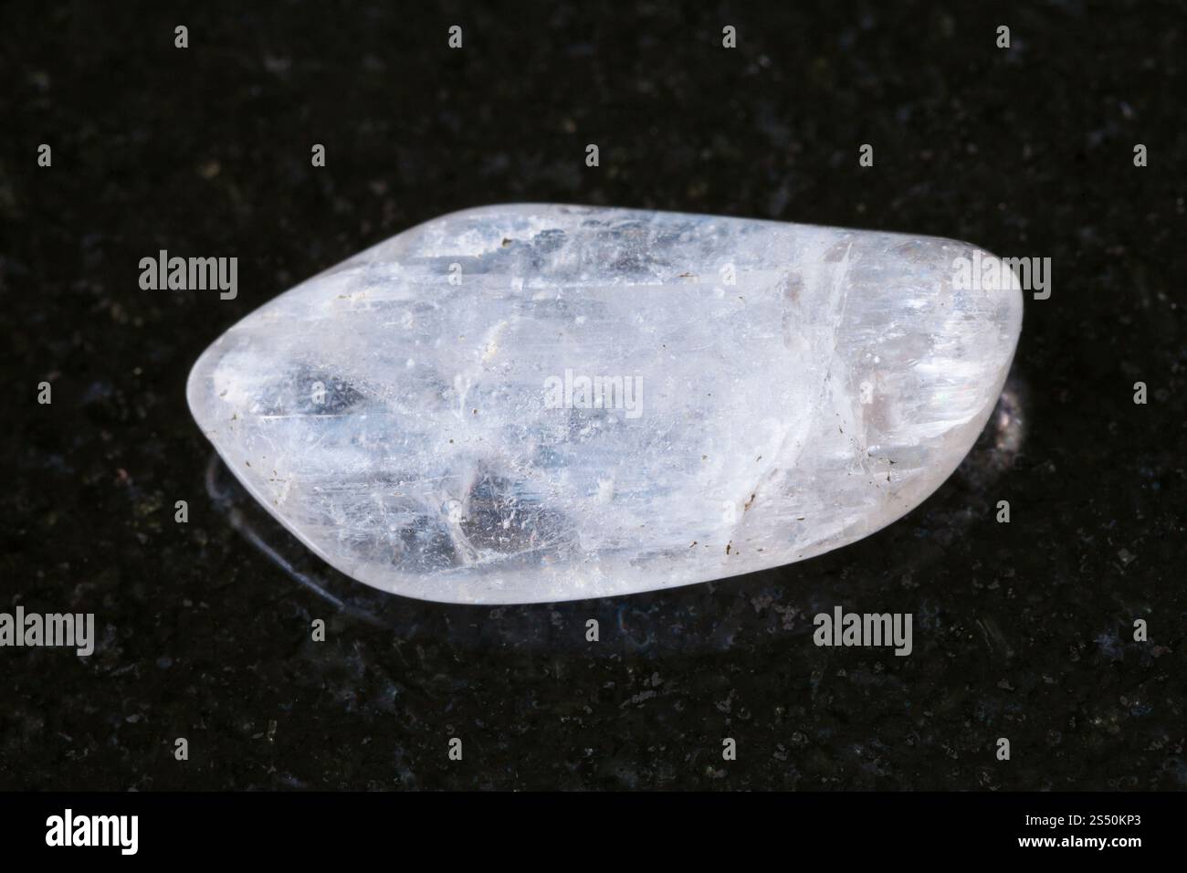 macro shooting of natural mineral rock specimen - polished Natrolite ...