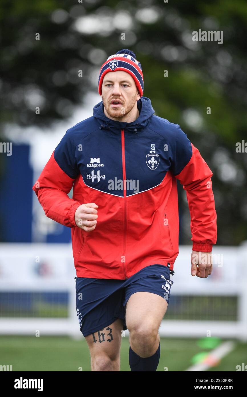 Wakefield, England - 16th December 2024 - Wakefield Trinity's Tom Johnstone. Hemsworth Miners ...