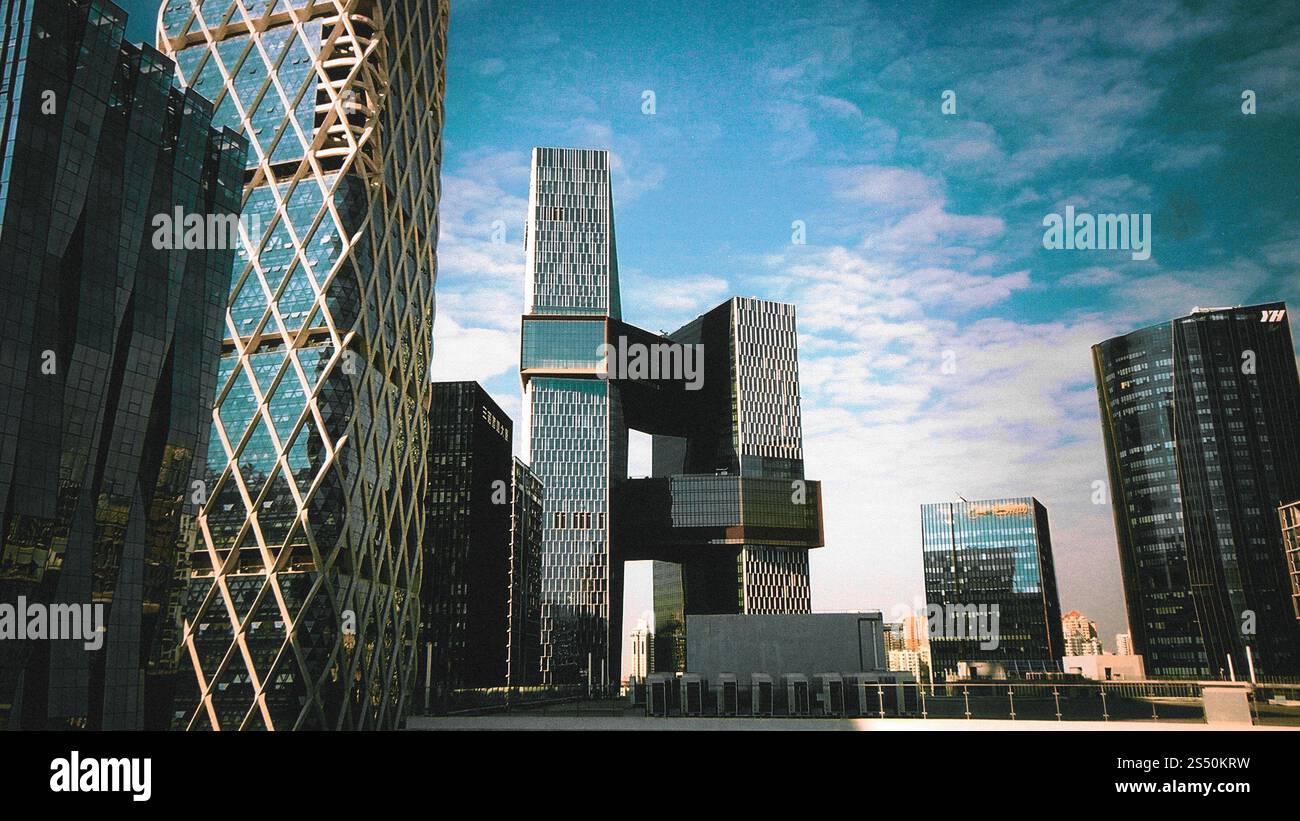 Shenzhen Software Bay Monumental Tower Stock Photo - Alamy