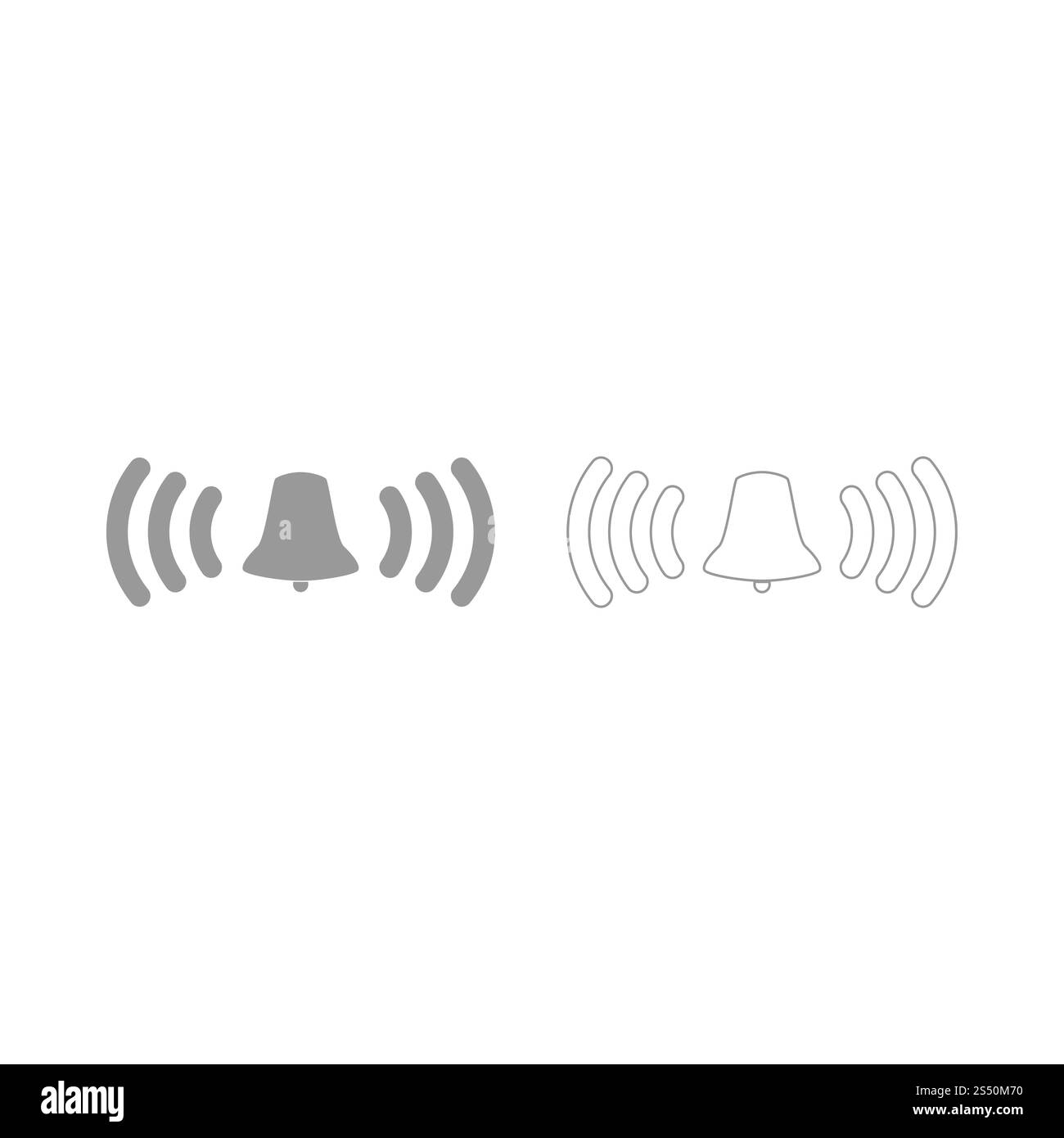 Bell ringing icon grey hi-res stock photography and images - Alamy