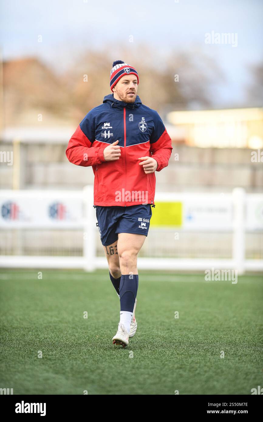 Wakefield, England - 16th December 2024 - Wakefield Trinity's Tom Johnstone. Hemsworth Miners ...