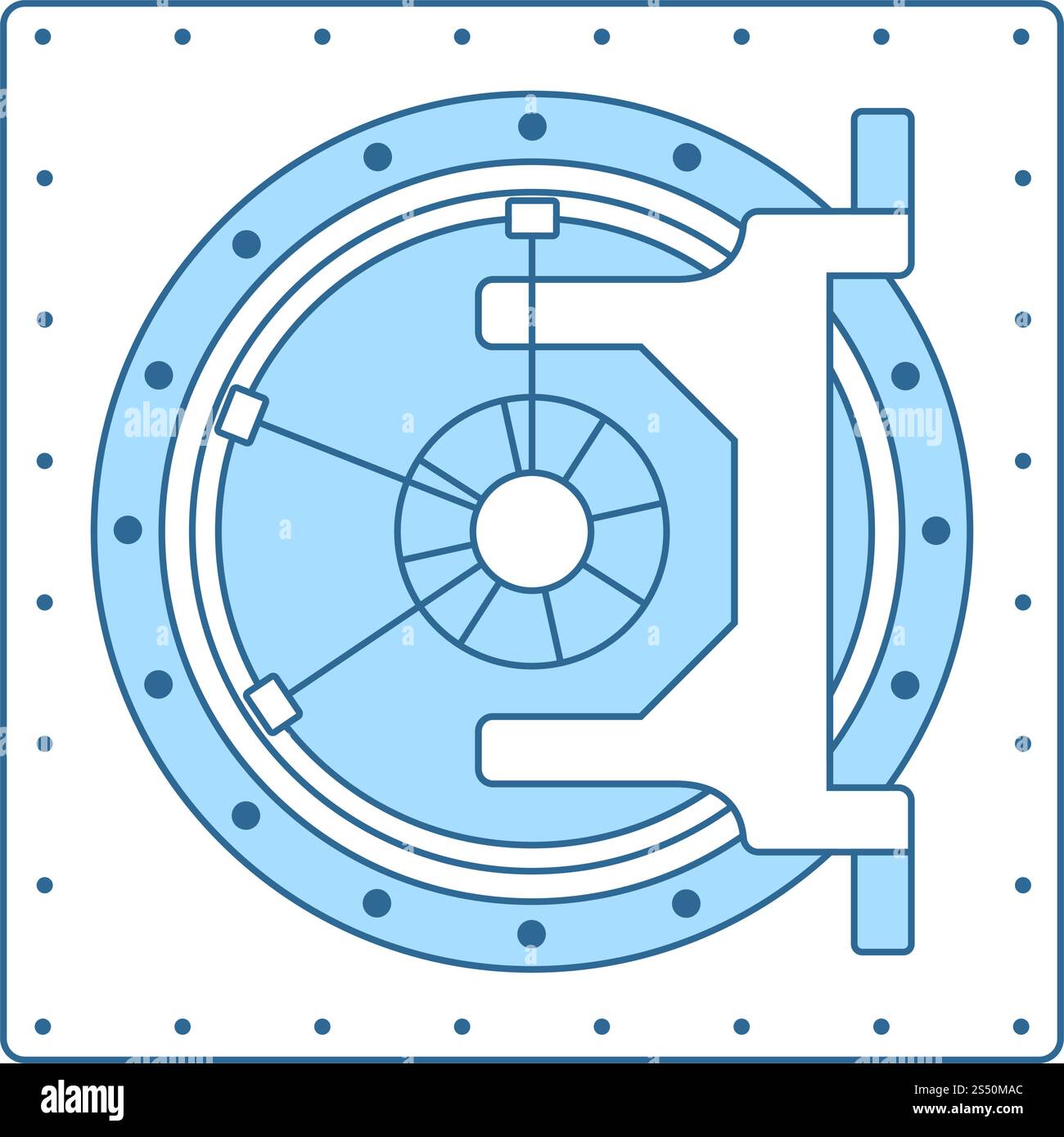 Safe Icon. Thin Line With Blue Fill Design. Vector Illustration Stock ...