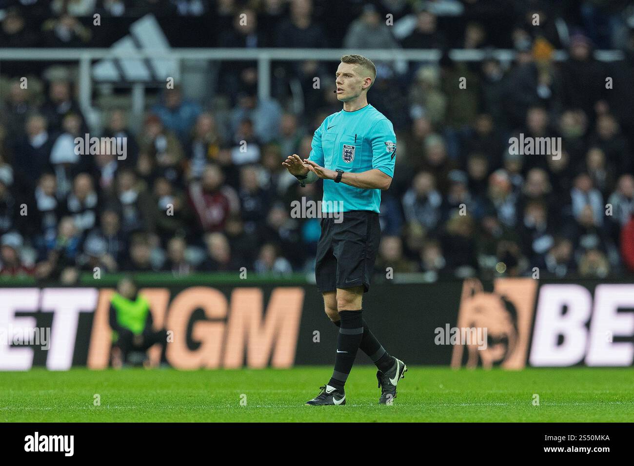 Match referee Will Finnie during the Emirates FA Cup Third Round match ...