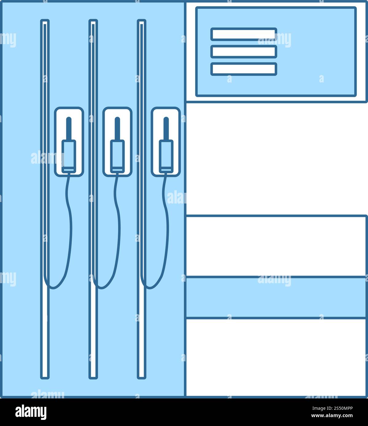Fuel Station Icon. Thin Line With Blue Fill Design. Vector Illustration ...