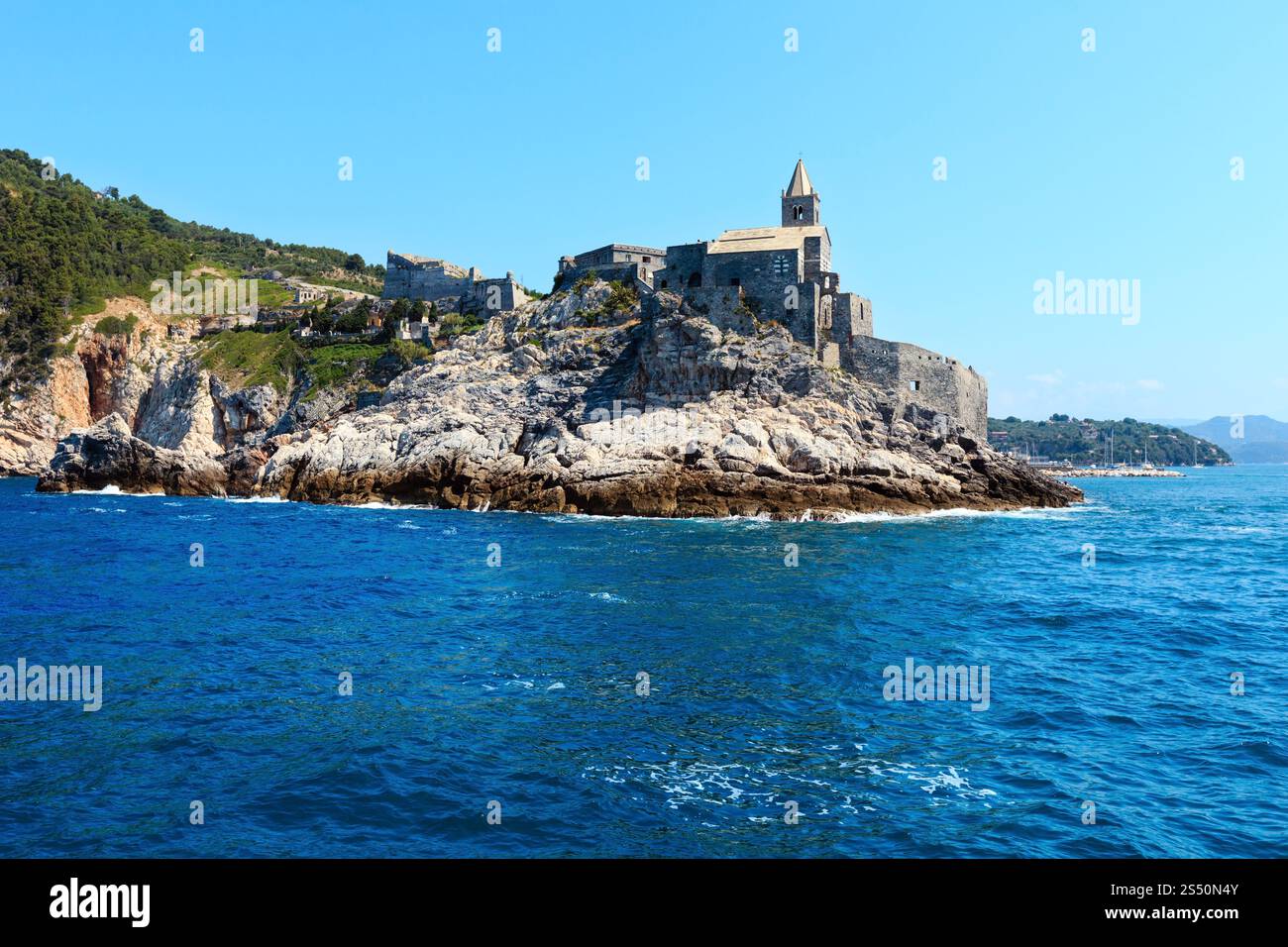 Medieval fisherman town of Portovenere (UNESCO Heritage Site) view from ...