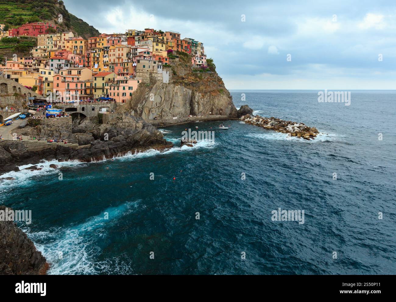 Summer Manarola - one of five famous villages of Cinque Terre National ...