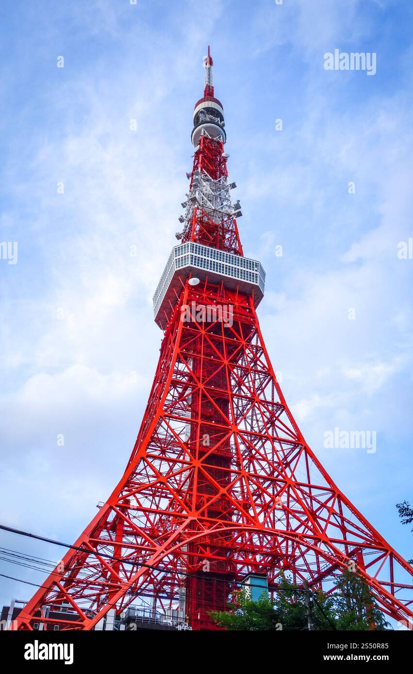 Tokyo tower on a blue sky background, Japan. Tokyo tower, Japan Stock ...