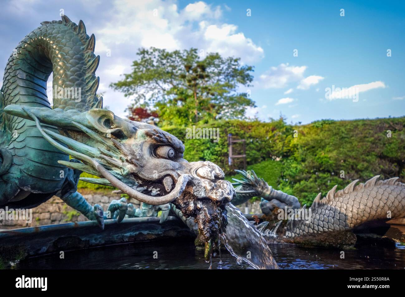 Traditional japanese dragon fountain in Nikko, Japan. Traditional ...