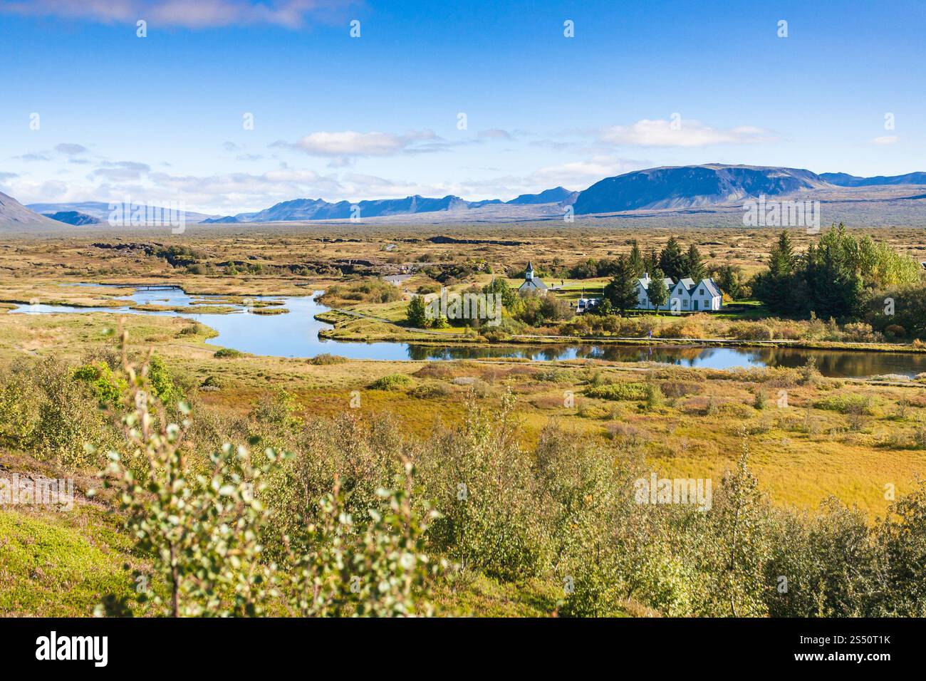 travel to Iceland - view of rift valley in Thingvellir national park in ...