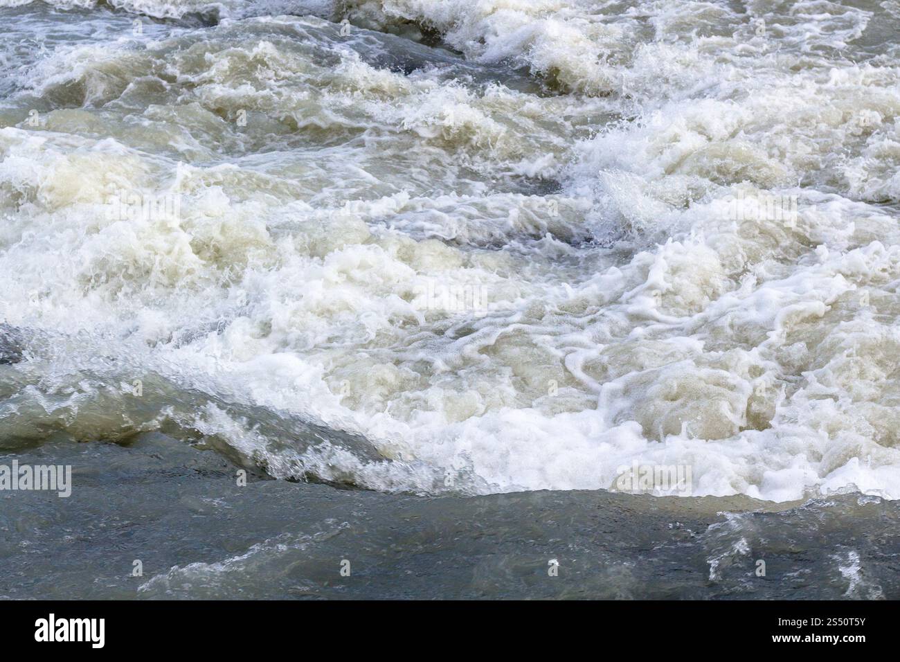 travel to Iceland - water flow of Olfusa River in Gullfoss waterfall in ...