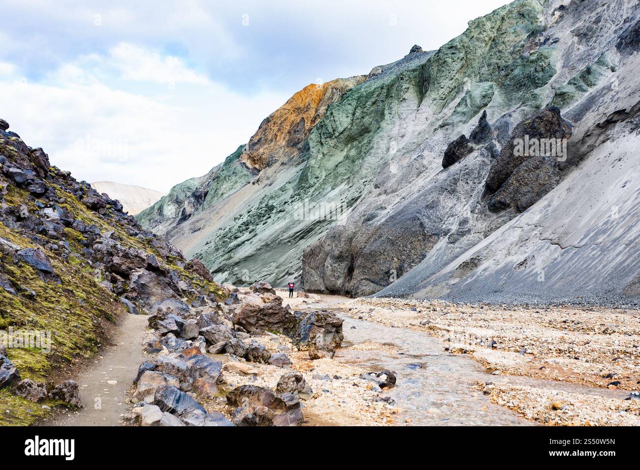 travel to Iceland - color mountains around Graenagil canyon ...