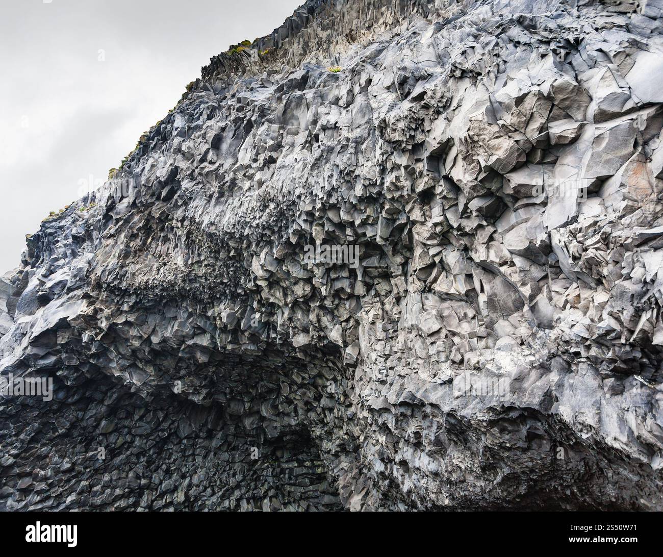travel to Iceland - volcanic walls of Reynisfjall mount over ...