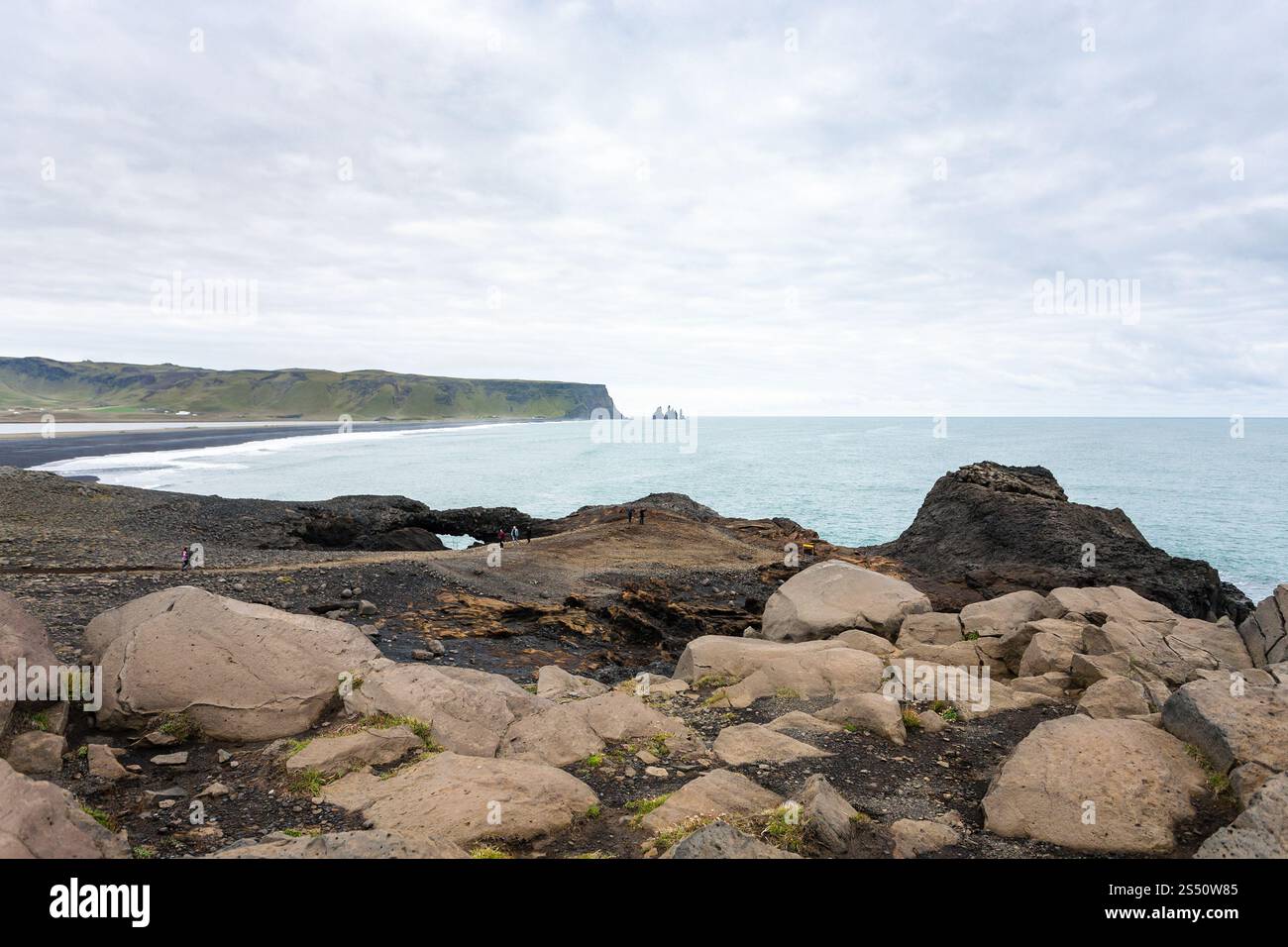 travel to Iceland - Atlantic ocean coast and black beach near Vik I ...
