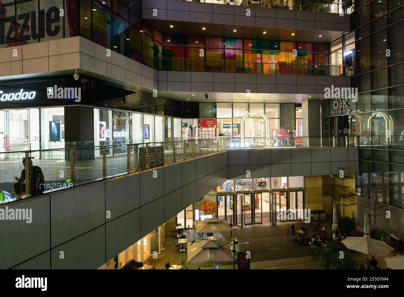 Shenzhen, China - February 06, 2019: night shot of 9 Square Mall in ...