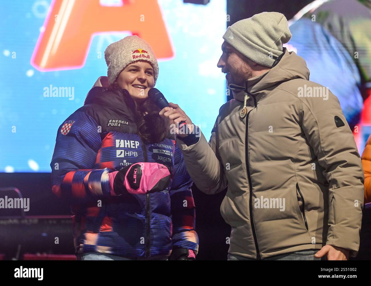 Flachau, Austria. 13th Jan, 2025. Zrinka Ljutic draws starting number ...
