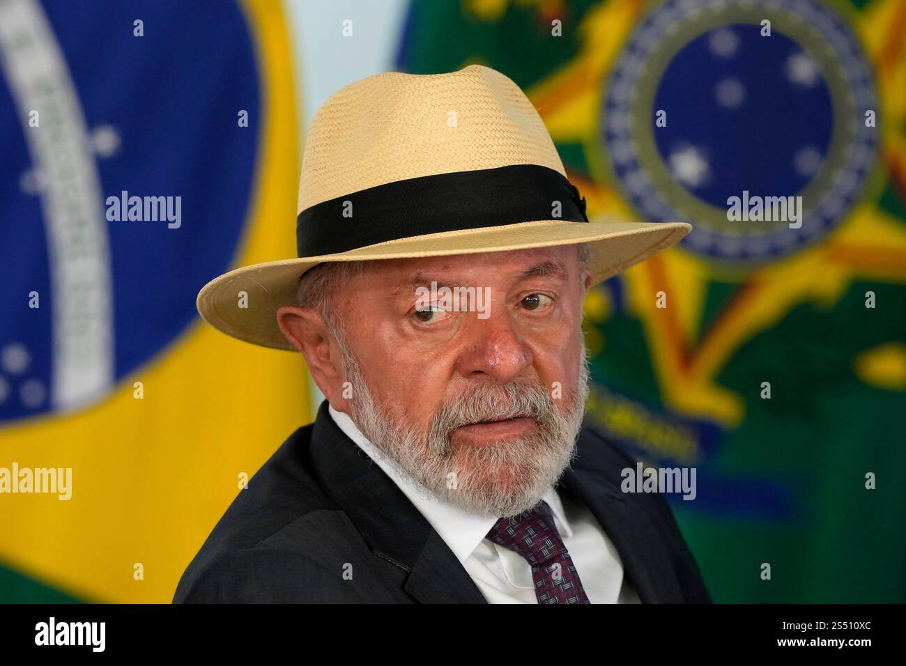 Brazil's President Luiz Inacio Lula da Silva attends a ceremony for the ...