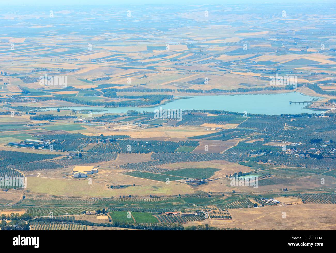 Big lake (flooded dike dam, nature reserve Saline di Trapani and Paceco ...