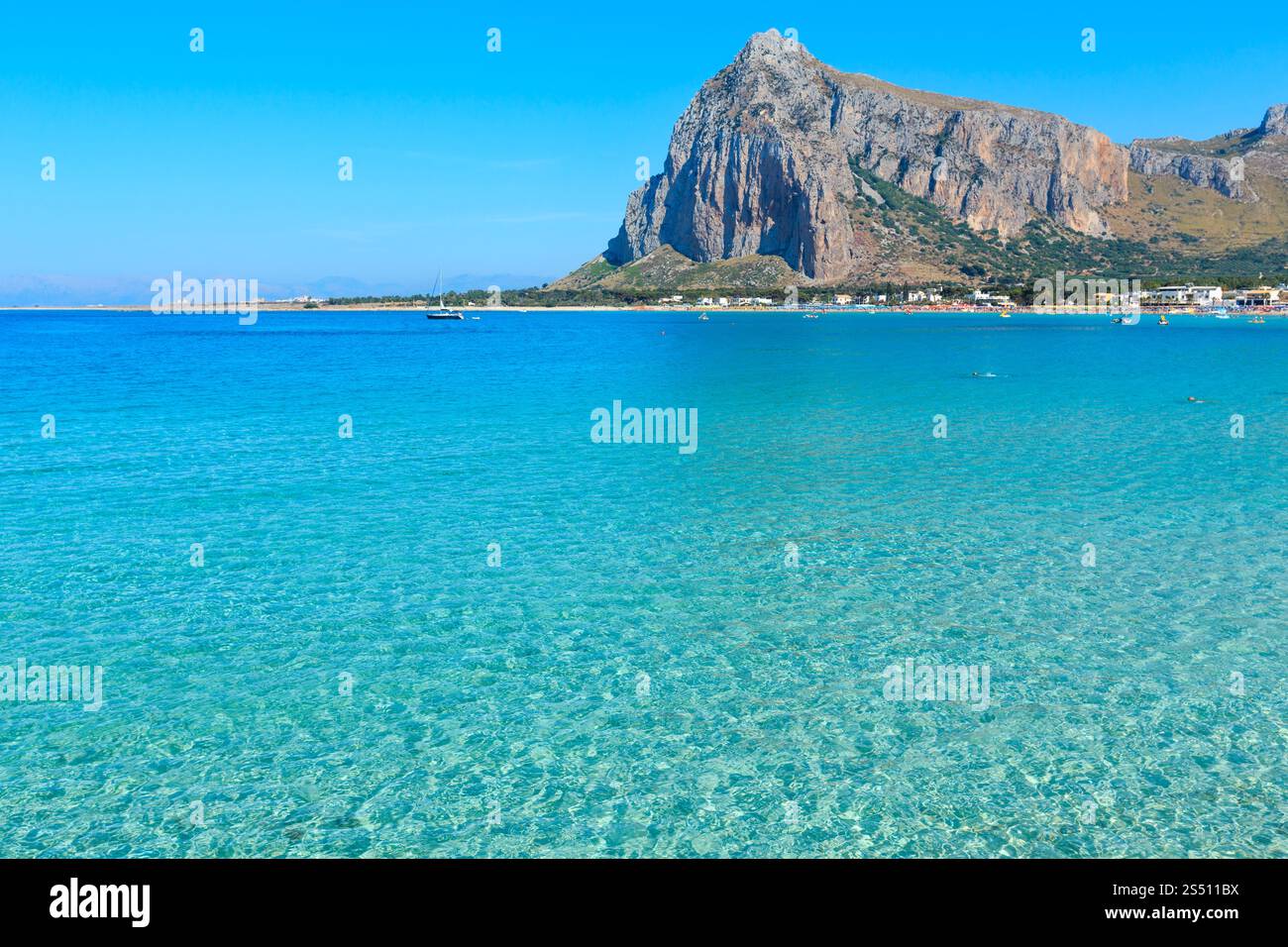 Paradise Tyrrhenian sea bay, San Vito lo Capo beach with clear azure ...