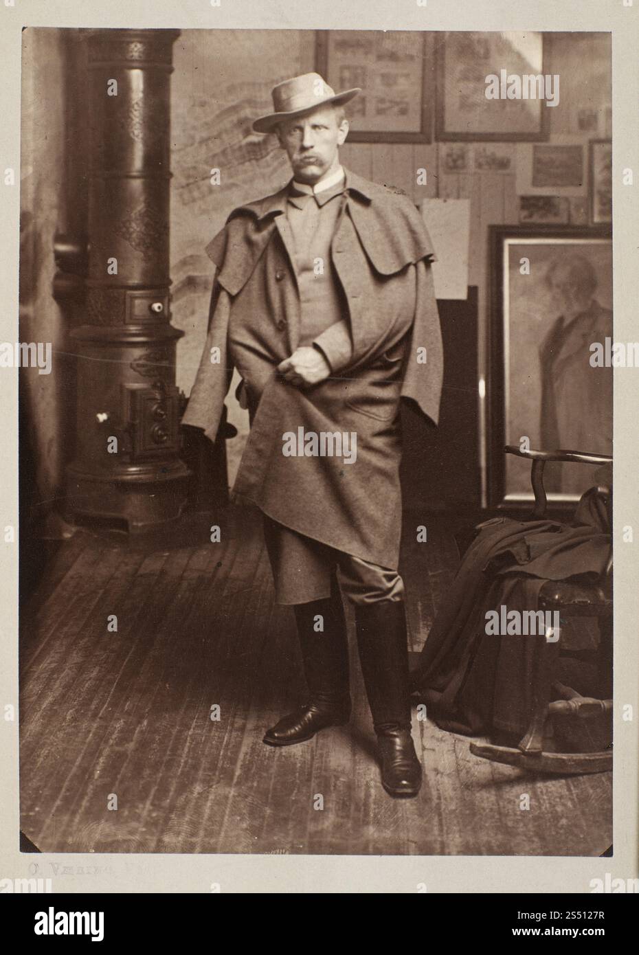 Portrait of Fridtjof Nansen in E. Werenskiold's studio by Væring, Olaf ...