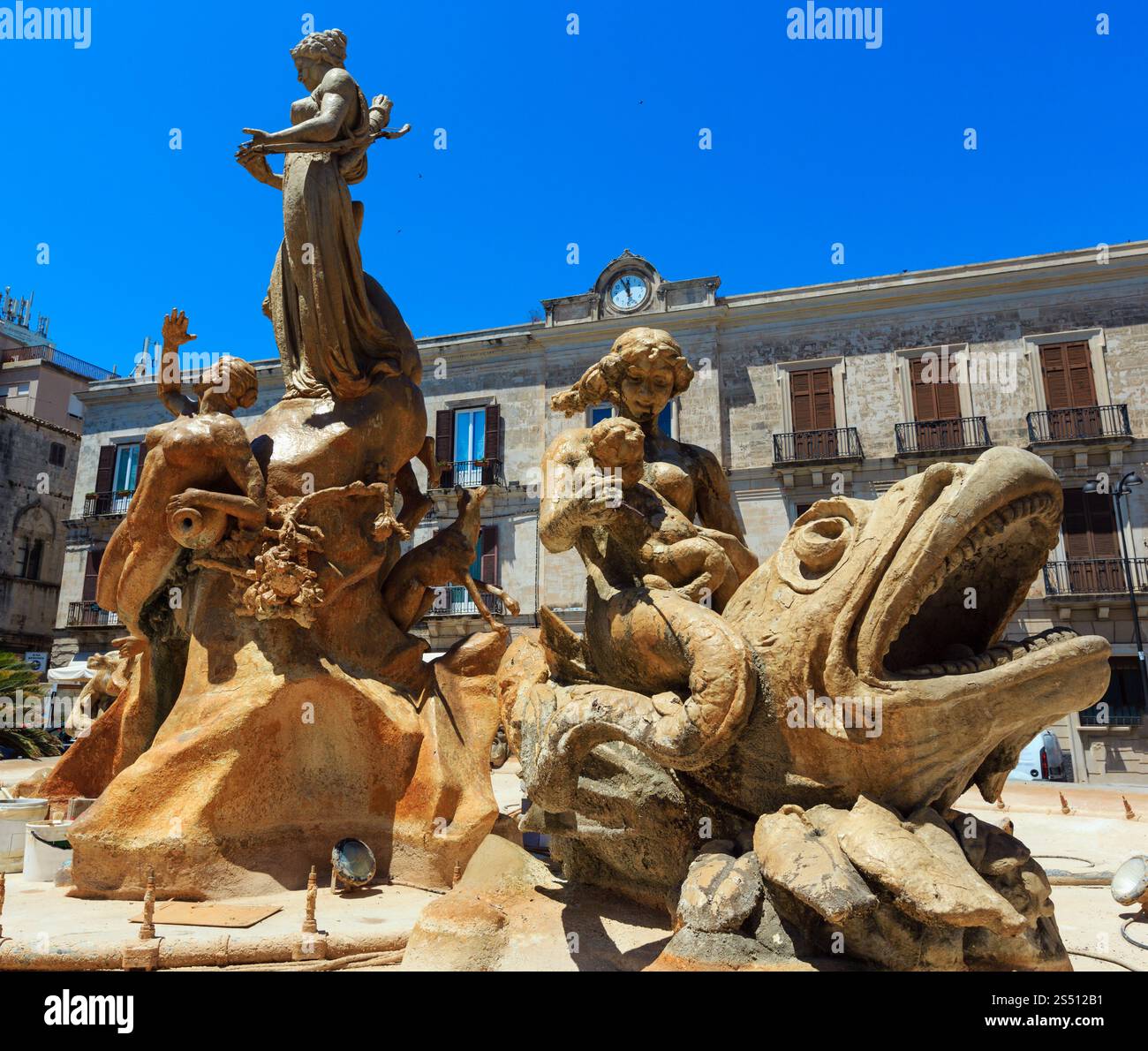 Diana fountain (installed by Giulio Moschetti in 1907) in the center of ...