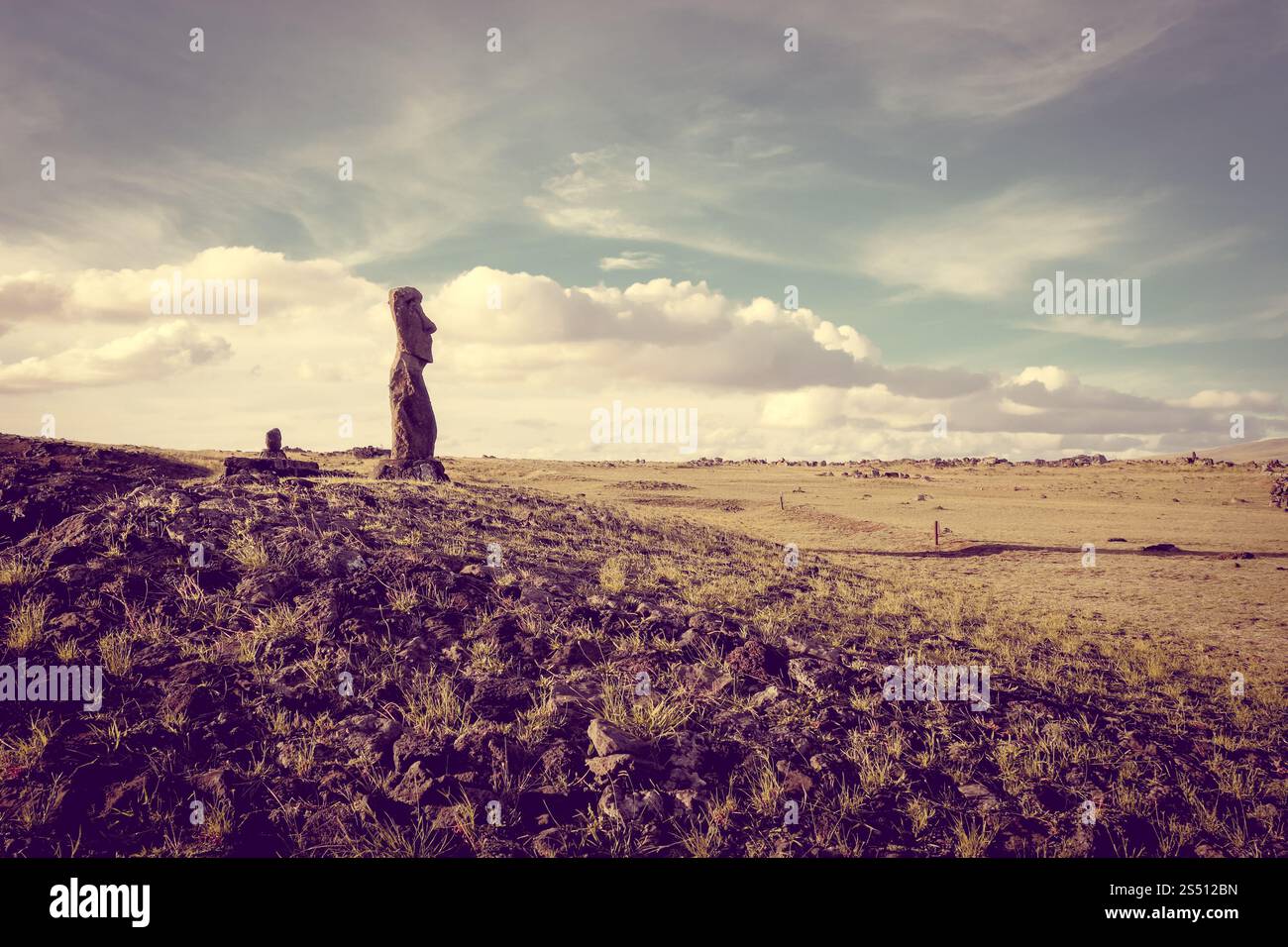 Moai statue, ahu akapu, easter island, Chile. Moai statue, ahu akapu ...