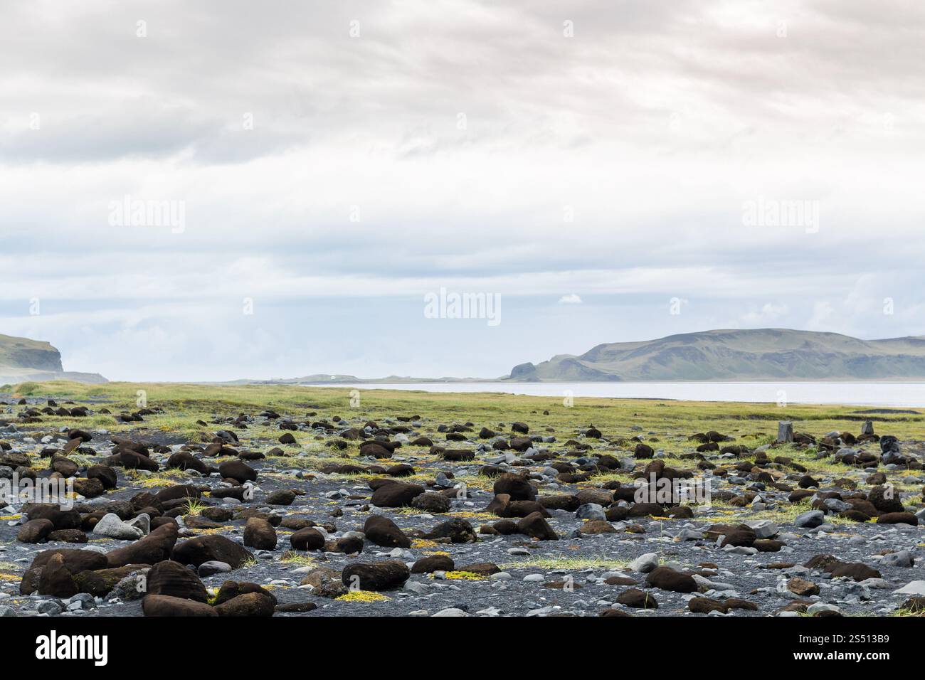 travel to Iceland - boulders at surface of Reynisfjara beach in Iceland ...