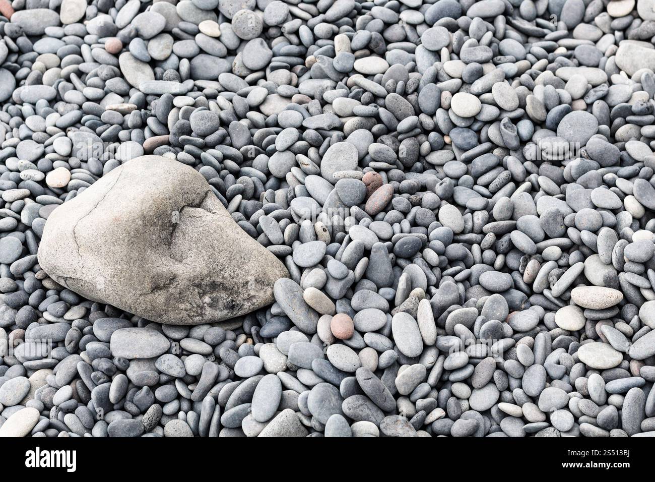 travel to Iceland - cobble on surface of Reynisfjara pebble beach in ...