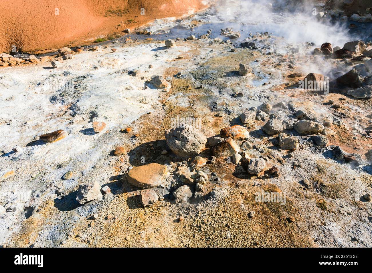 travel to Iceland - acidic thermal springs in geothermal Krysuvik area ...