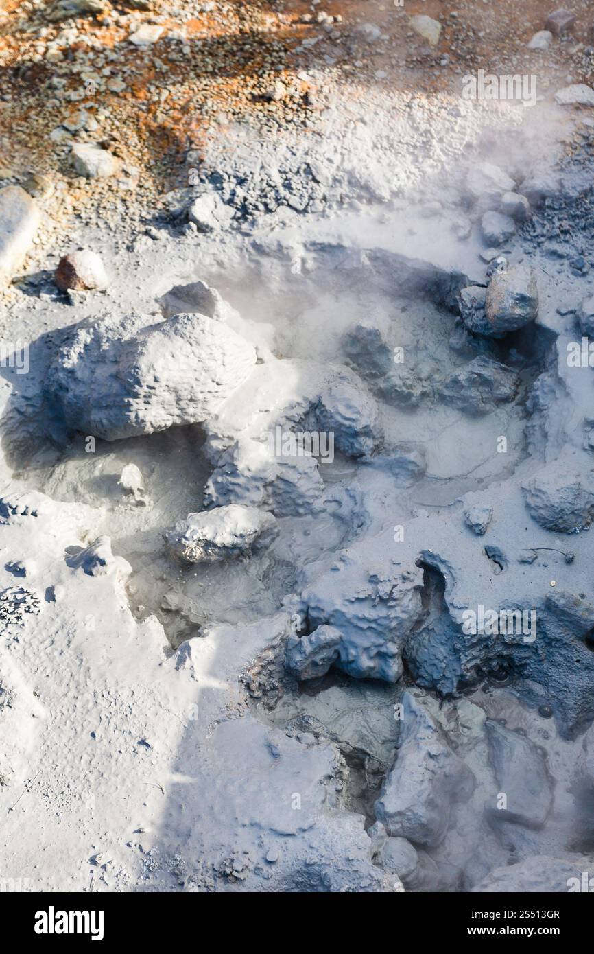 travel to Iceland - mud geyser in geothermal Krysuvik area on Southern ...