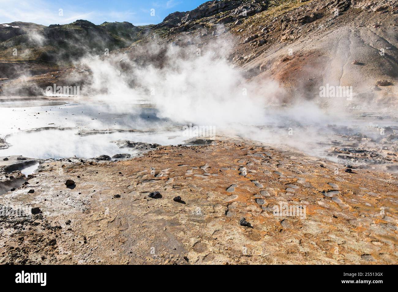 travel to Iceland - thermal geysers in geothermal Krysuvik area on ...