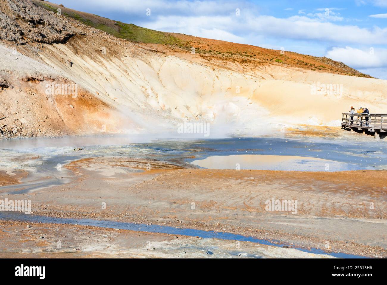 travel to Iceland - viewpoint and mud pot crater in geothermal Krysuvik ...