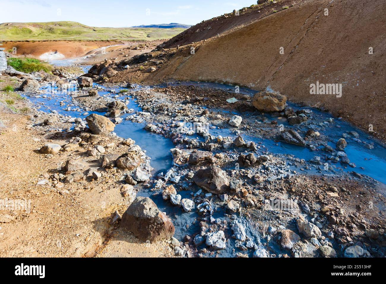 travel to Iceland - hot creek in geothermal Krysuvik area on Southern ...