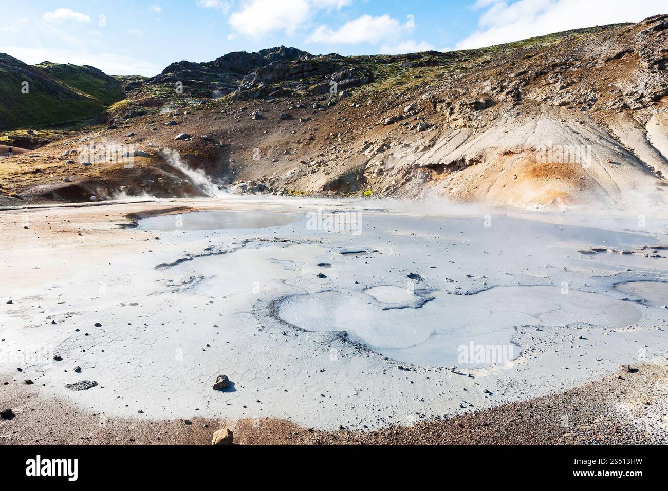 travel to Iceland - mud pot crater in geothermal Krysuvik area on ...