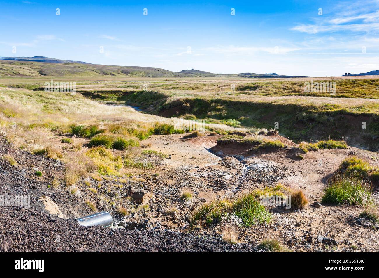 travel to Iceland - icelandic scenic near geothermal area Krysuvik on ...