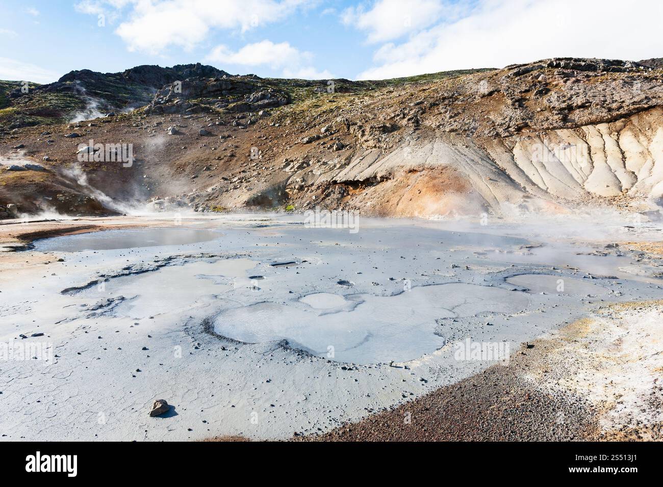 travel to Iceland - mudpot crater in geothermal Krysuvik area on ...